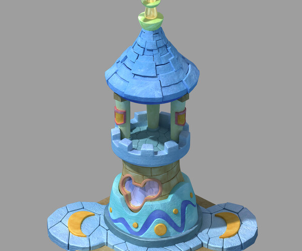 ArtStation - Cartoon Building - Experience Tower 03 | Game Assets