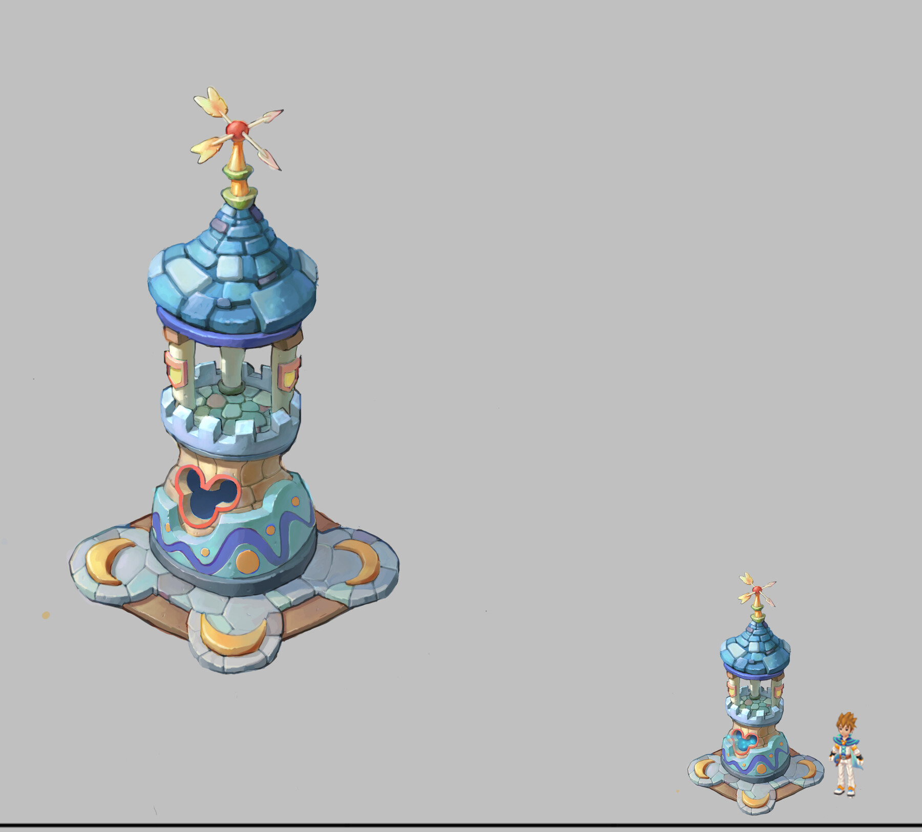 ArtStation - Cartoon Building - Experience Tower 03 | Game Assets