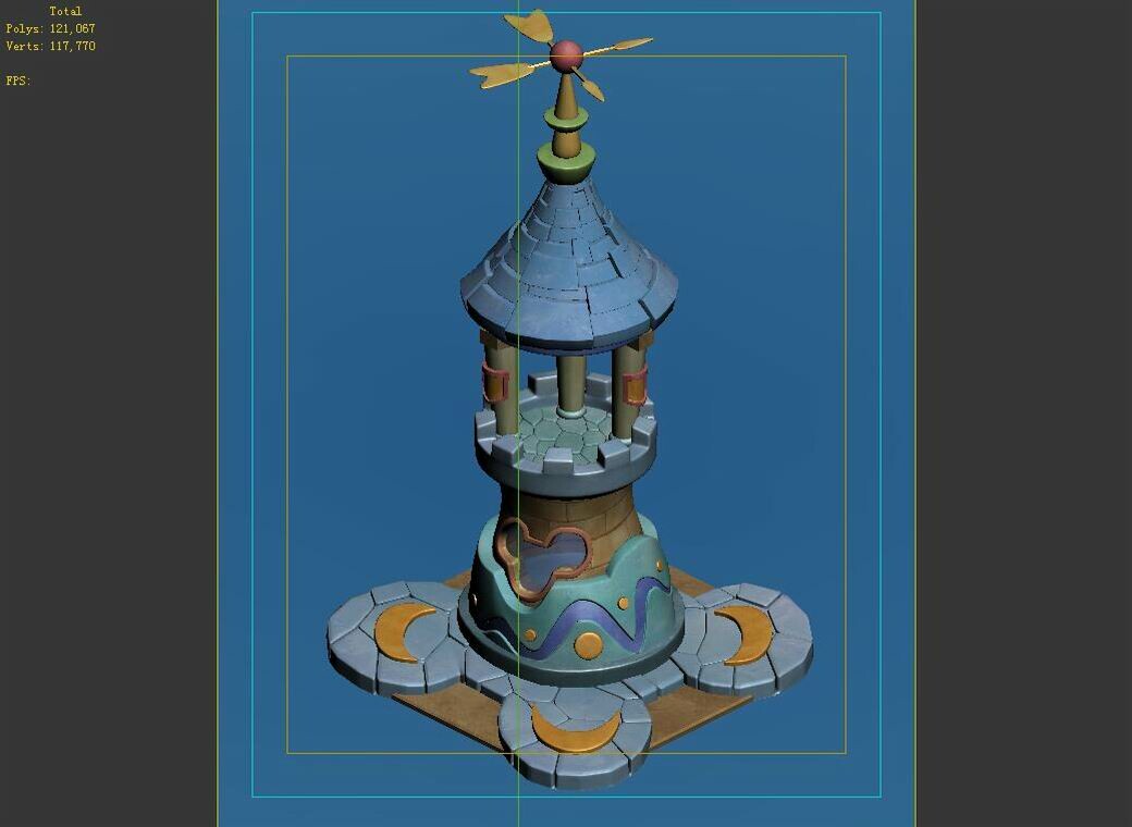 ArtStation - Cartoon Building - Experience Tower 03 | Game Assets