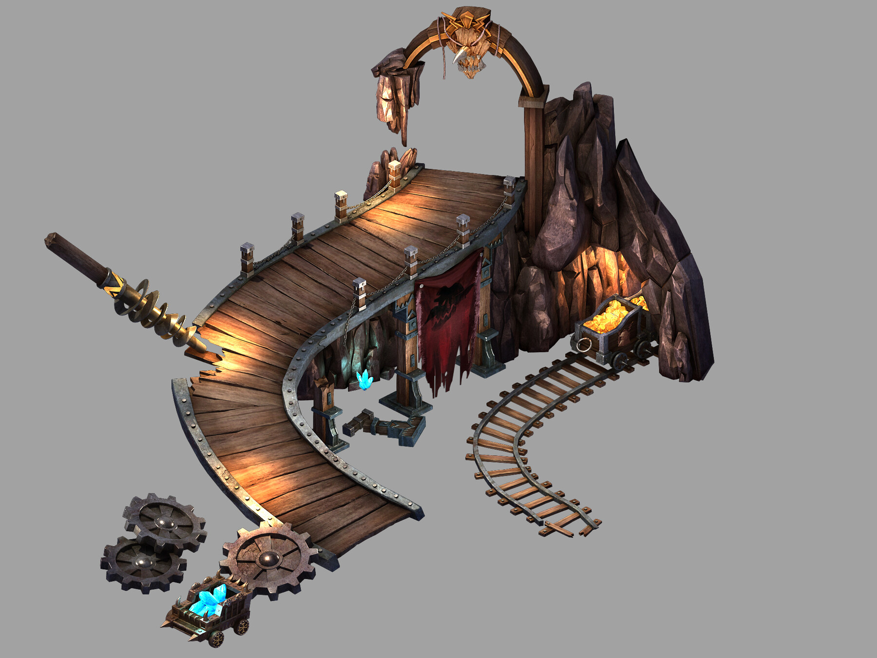 ArtStation - Mine BOSS - Entrance | Game Assets