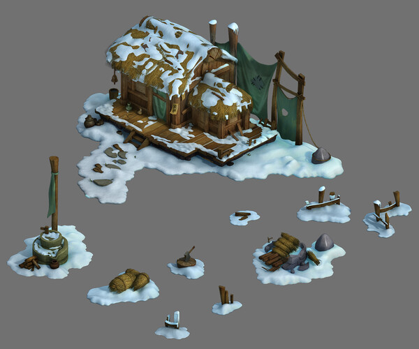 ArtStation - Kunlun Snow Mountain - House 95 | Game Assets
