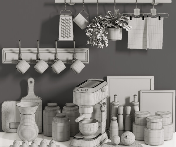 ArtStation - kitchen shelf accessories | Resources