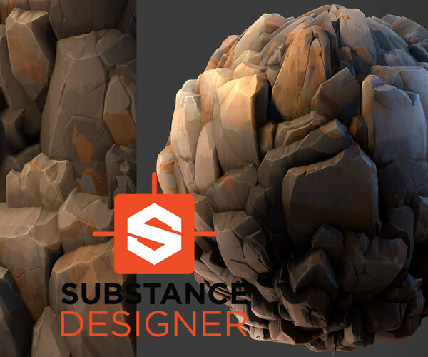 ArtStation - Stylized Rock Cliff - Substance Designer | Game Assets