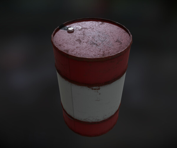 ArtStation - Explosive Red Oil Barrel - 4K PBR | Game Assets