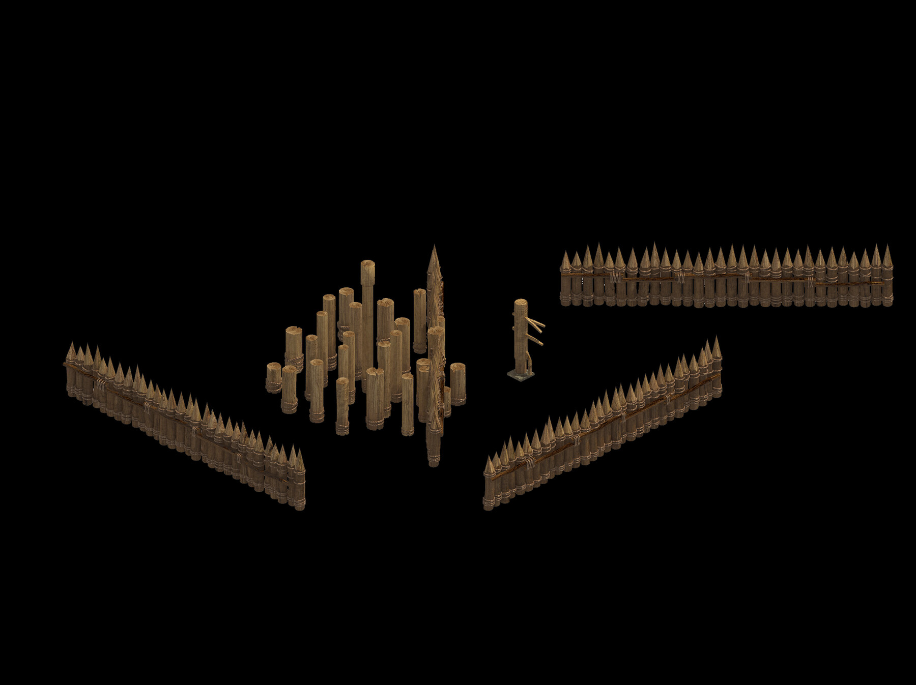ArtStation - Wood Pile - Fence 03 | Game Assets