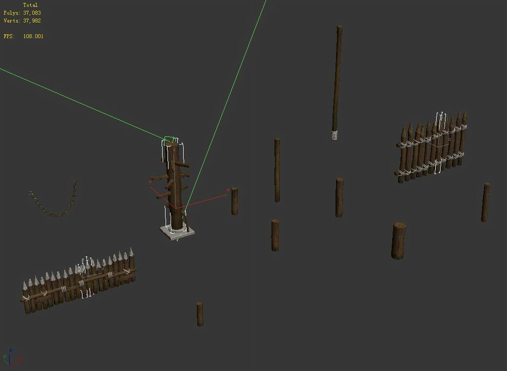 ArtStation - Wood Pile - Wooden Pile - Fence | Game Assets