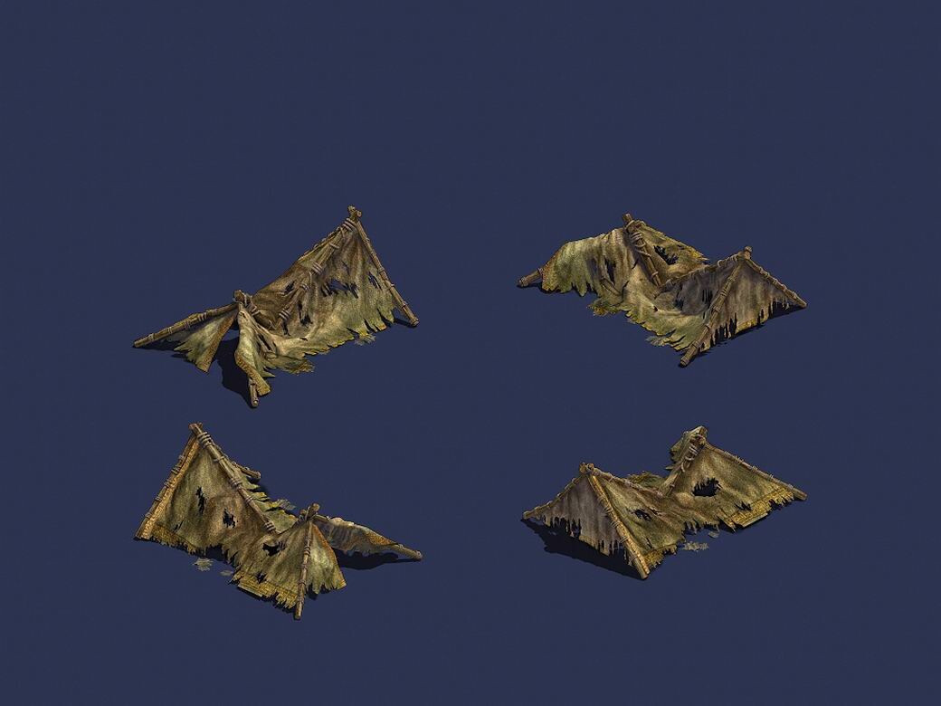 ArtStation - Destruction - Military Camp Tent 02 | Game Assets