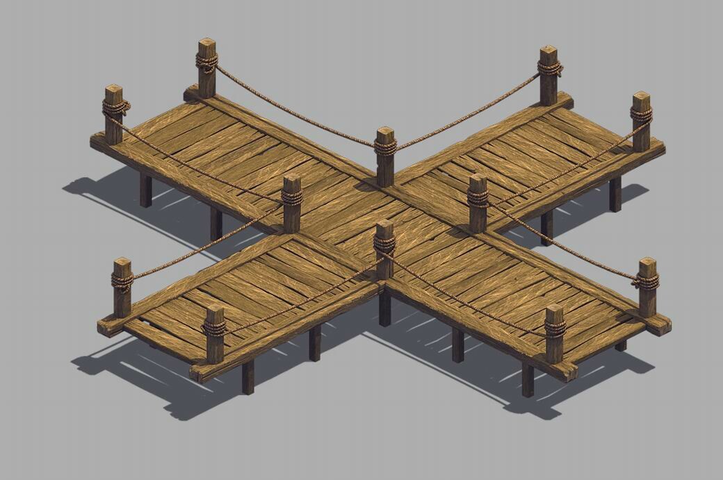 ArtStation - X Cross - Wooden Bridge 03 | Game Assets