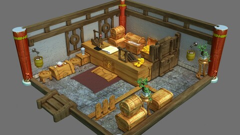 ArtStation - Gang Interior - Junior Treasury | Game Assets