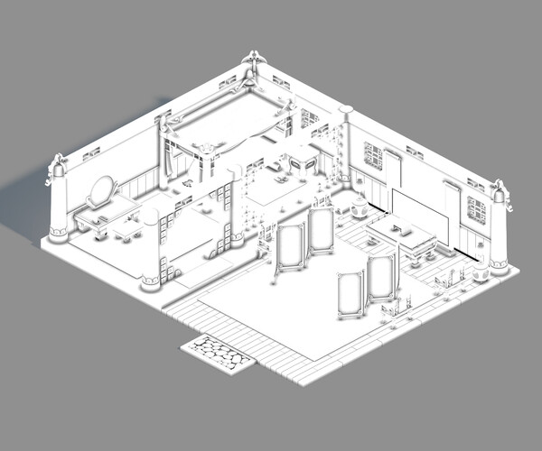 ArtStation - Gang Interior - Wing 03 | Game Assets