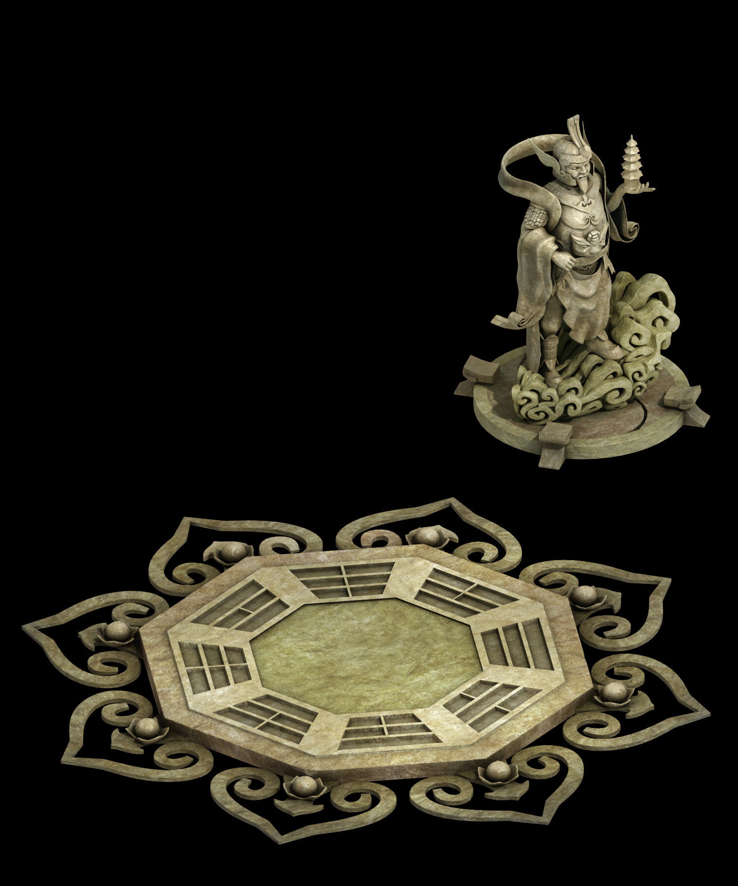 ArtStation - Gang - Decorative Stone Carving 03 | Game Assets