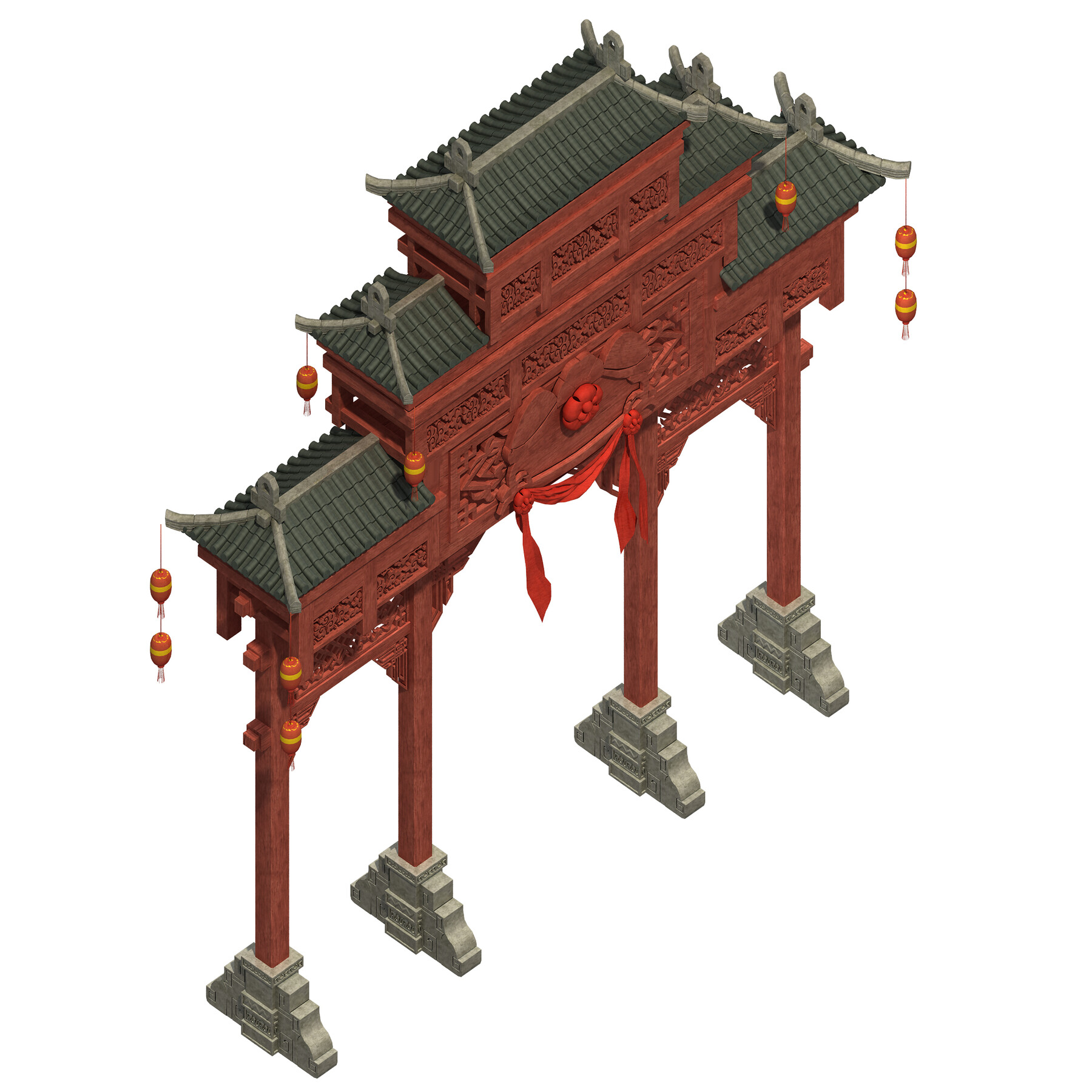 ArtStation - Beijing City Architecture - Archway | Game Assets