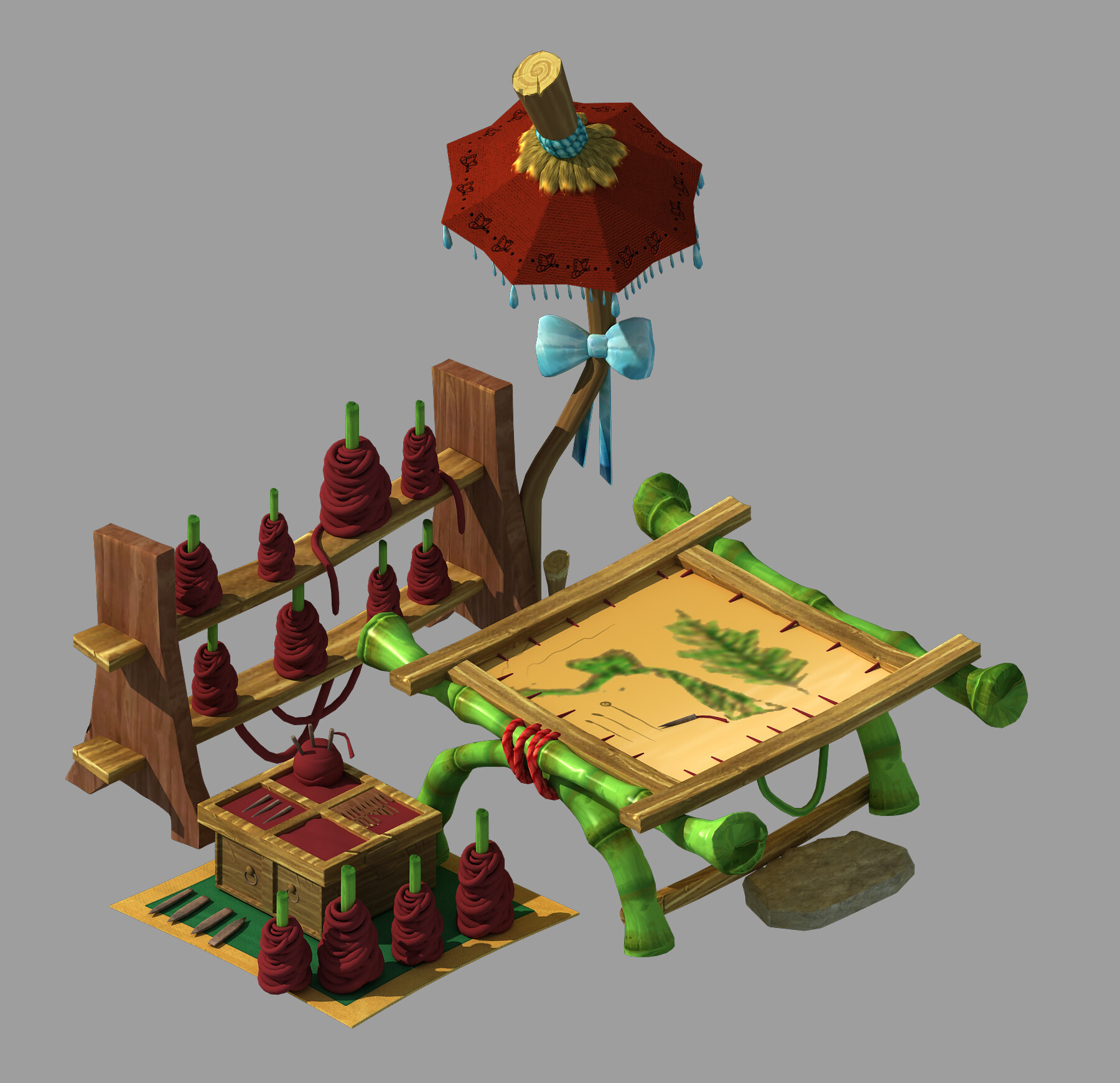 ArtStation - City - embroidery booth | Game Assets