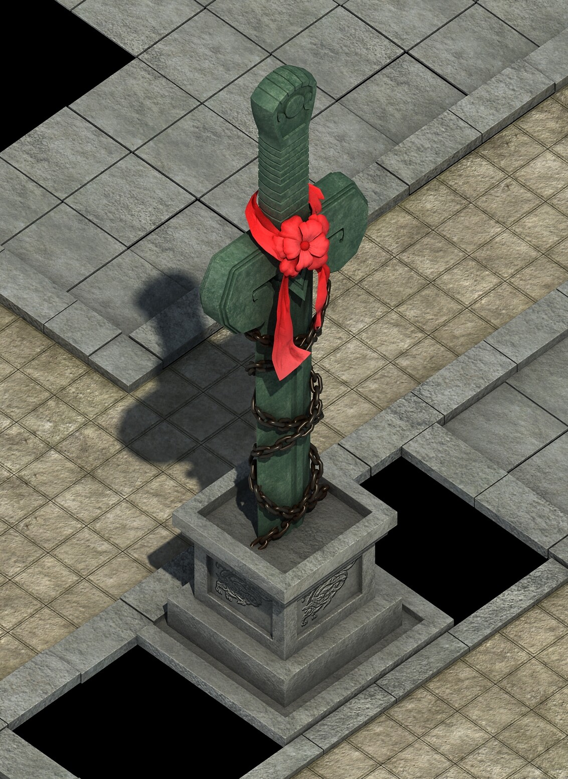 ArtStation - City Center - Sword - Stone Carving 03 | Game Assets