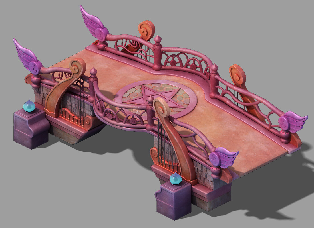 ArtStation - main city - Pink Stone Bridge 02 | Game Assets
