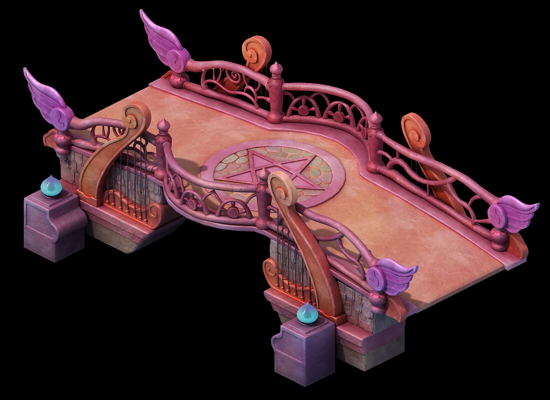 ArtStation - main city - Pink Stone Bridge 02 | Game Assets