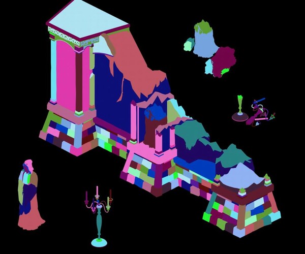 ArtStation - Palace of the Earth - Half-Born Palace Wall 01 | Game Assets