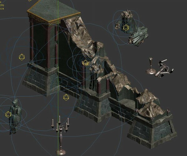 ArtStation - Palace of the Earth - Half-Born Palace Wall 01 | Game Assets