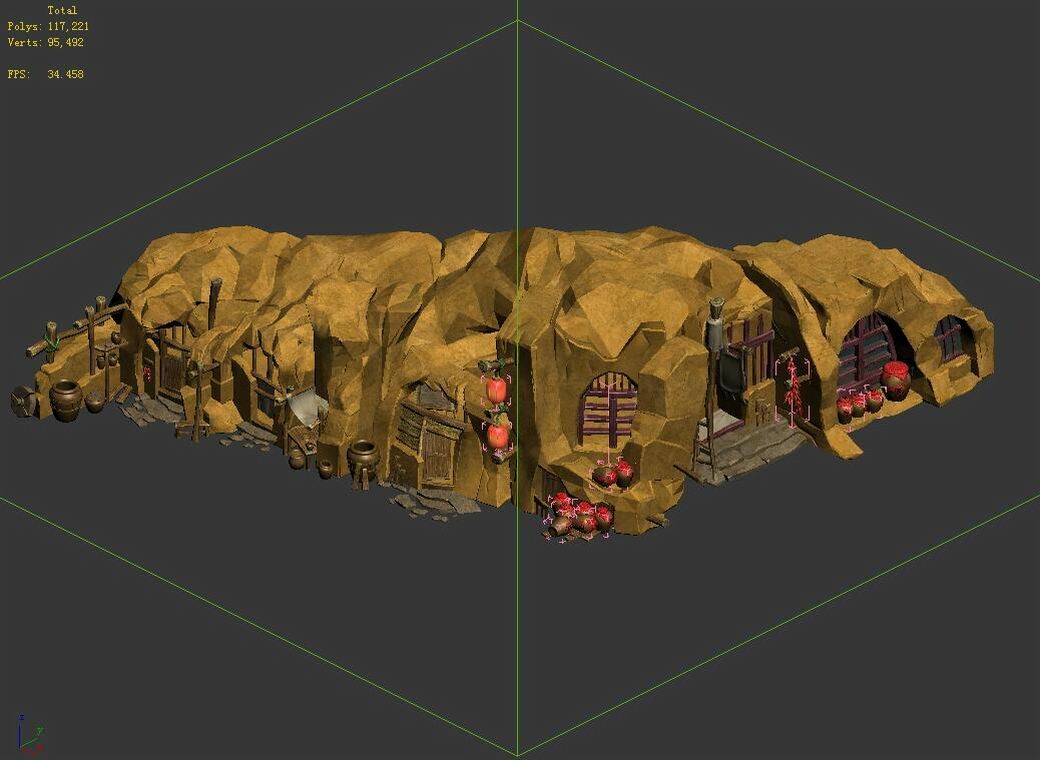 ArtStation - Mountain Building - Cave Dwelling 1 | Game Assets