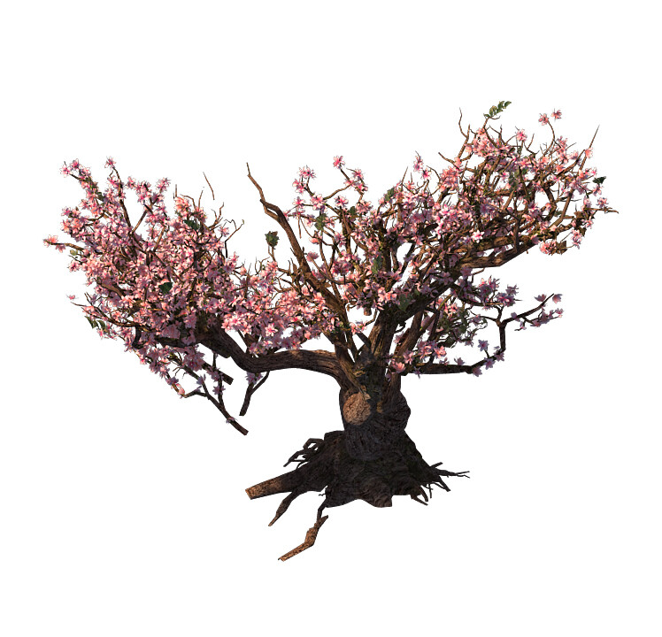 ArtStation - Tree - wonderful fantasy - peach tree 01 | Game Assets