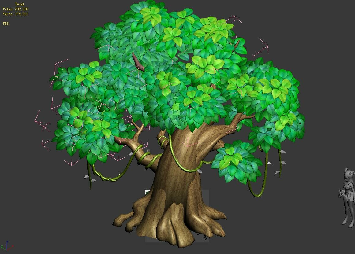 ArtStation - Cartoon forest - big tree 01 | Game Assets