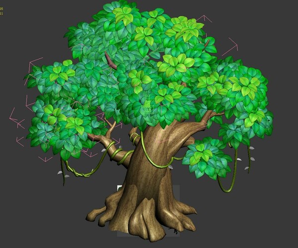 ArtStation - Cartoon forest - big tree 01 | Game Assets