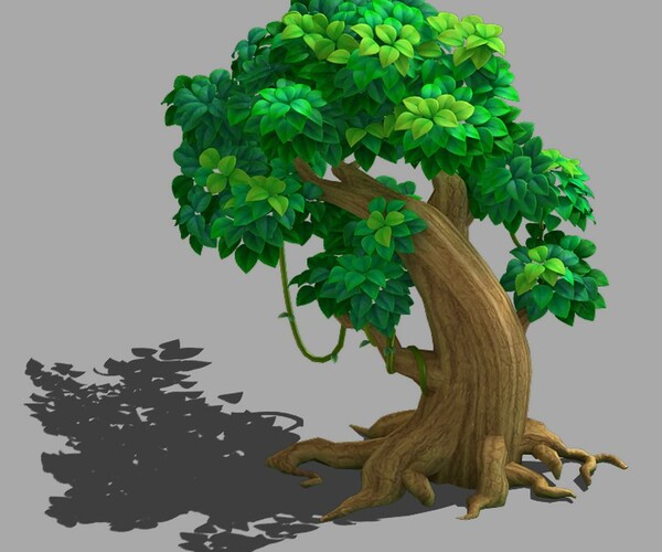 ArtStation - Cartoon forest - big tree 02 | Game Assets