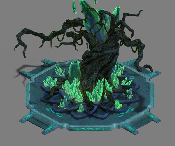 ArtStation - Thunderbolt - crystal tree | Game Assets