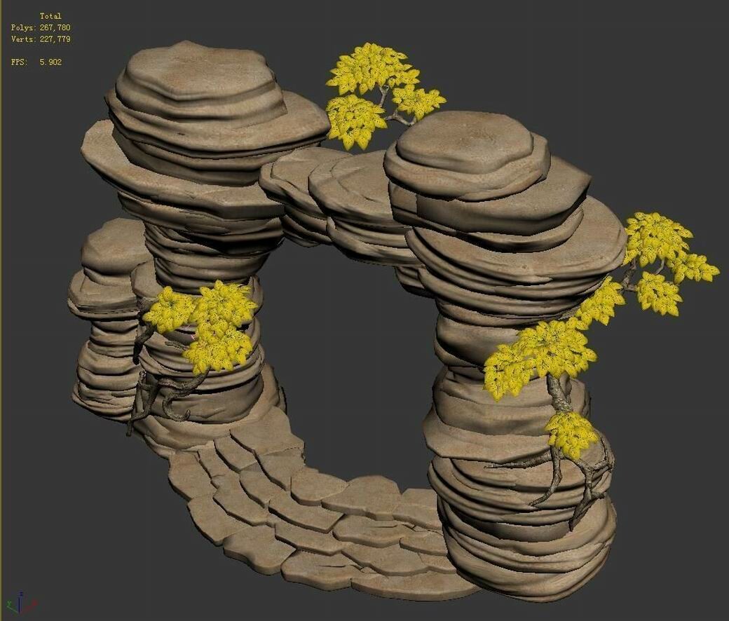 ArtStation - Mount cliff - door plant | Game Assets