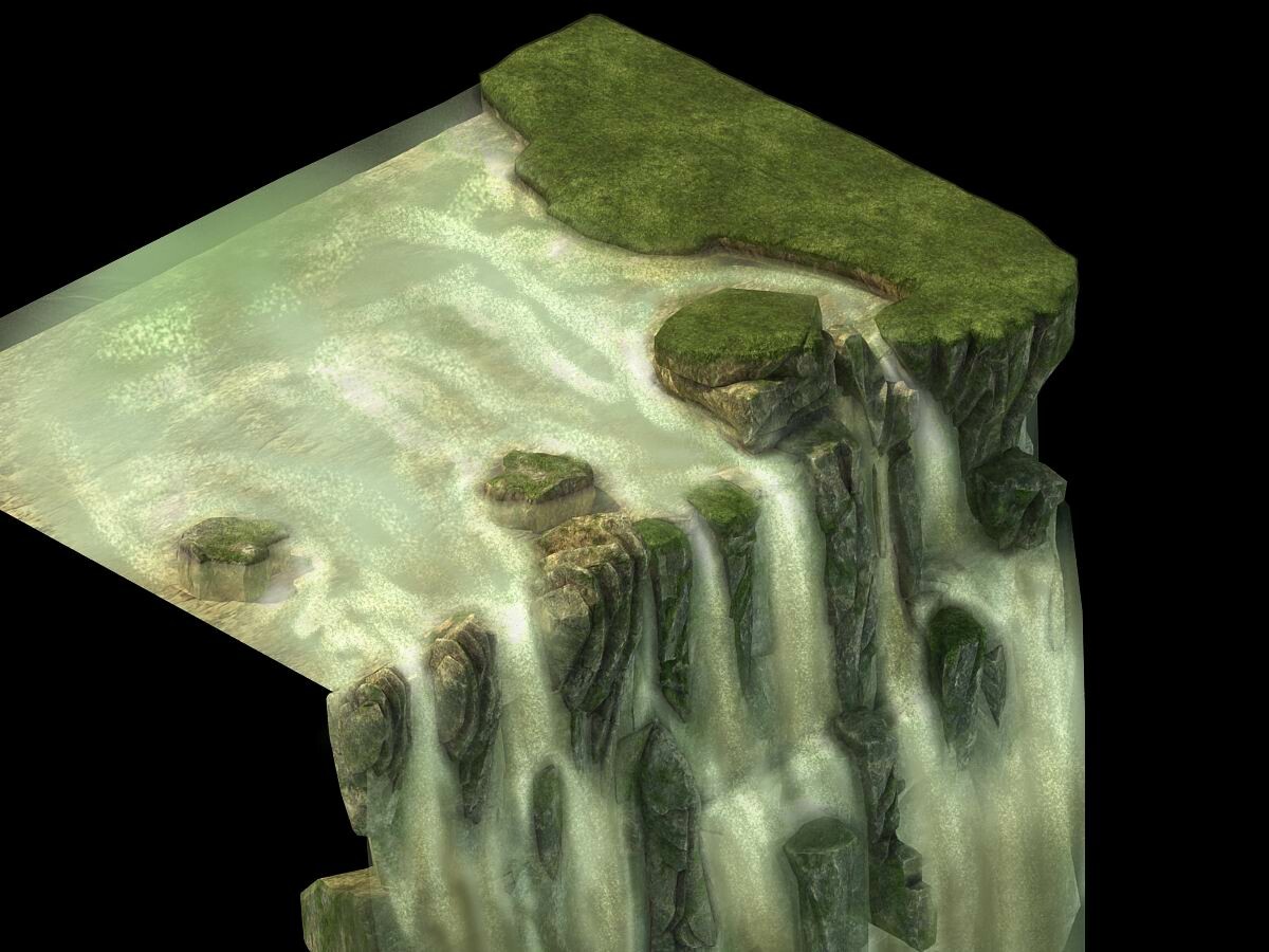 ArtStation - Game Model - Forest - Waterfall Cliff | Game Assets