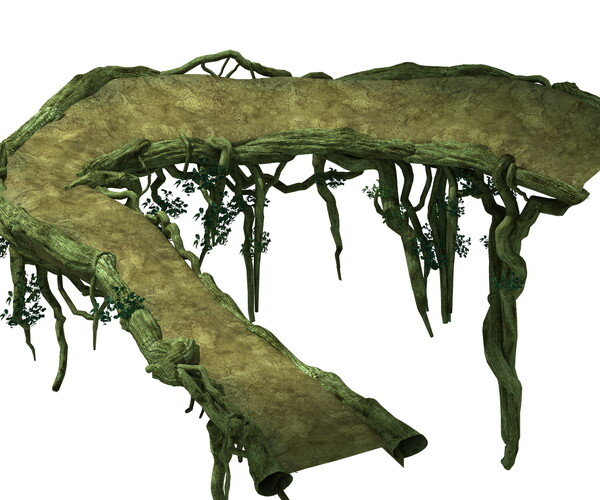 ArtStation - Game Model - Forest - Tree composition of mountain road ...