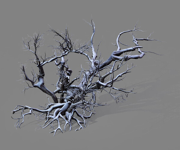 ArtStation - Game Model - Snow - Dead Tree 01 | Game Assets