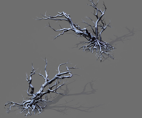 ArtStation - Game Model - Snow - Dead Tree 02 | Game Assets