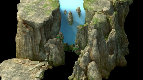 ArtStation - Game Models - field - Waterfall 02 | Game Assets