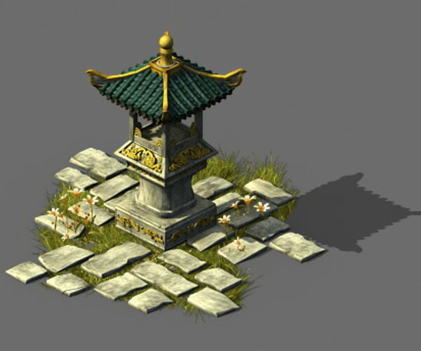 ArtStation - Game model - Garden - Stone lantern | Game Assets