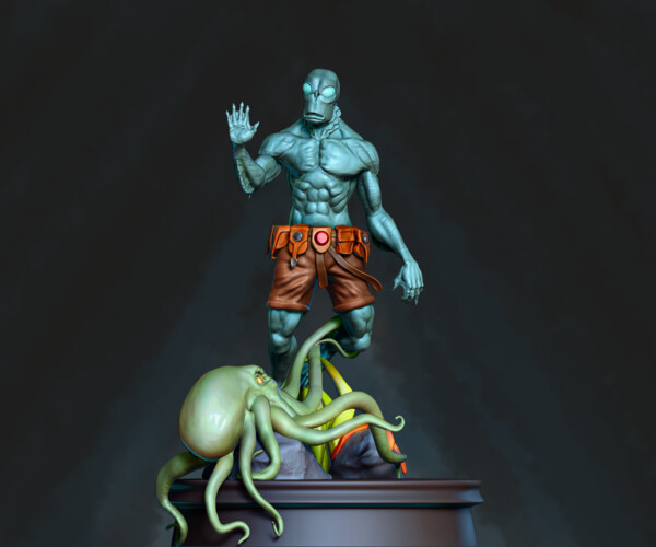 ArtStation - Abe Sapien Sea Creature Miniature 3D print model | Resources