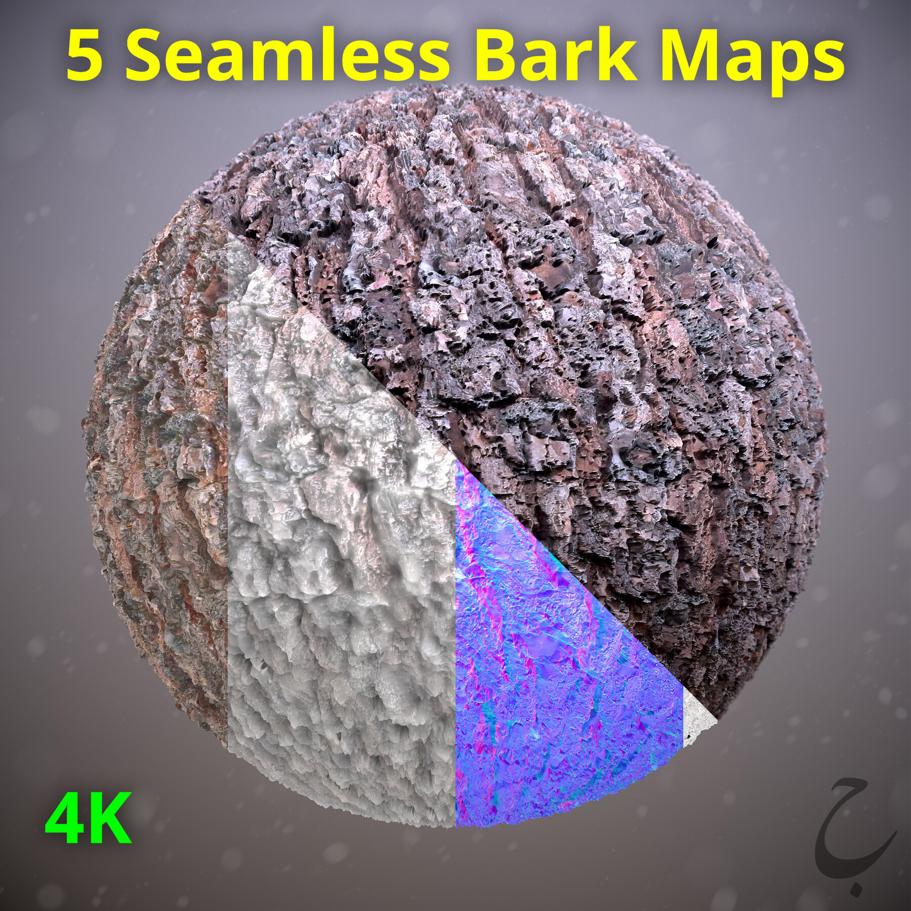 ArtStation - 5 Barks textures 4K _ Vol 01 | Game Assets