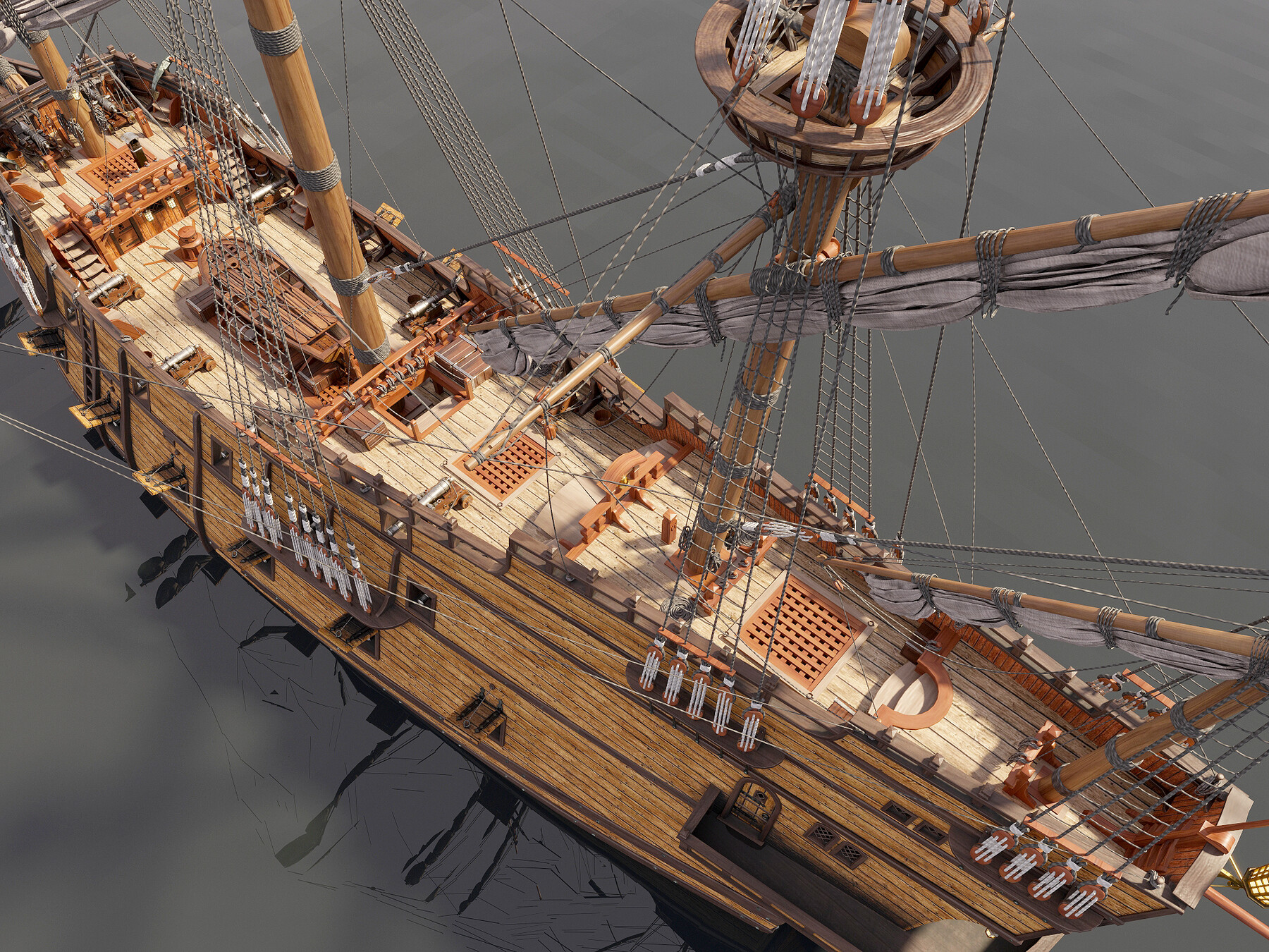 ArtStation - This 3D Galleon includes a fully detailed interior 01 ...