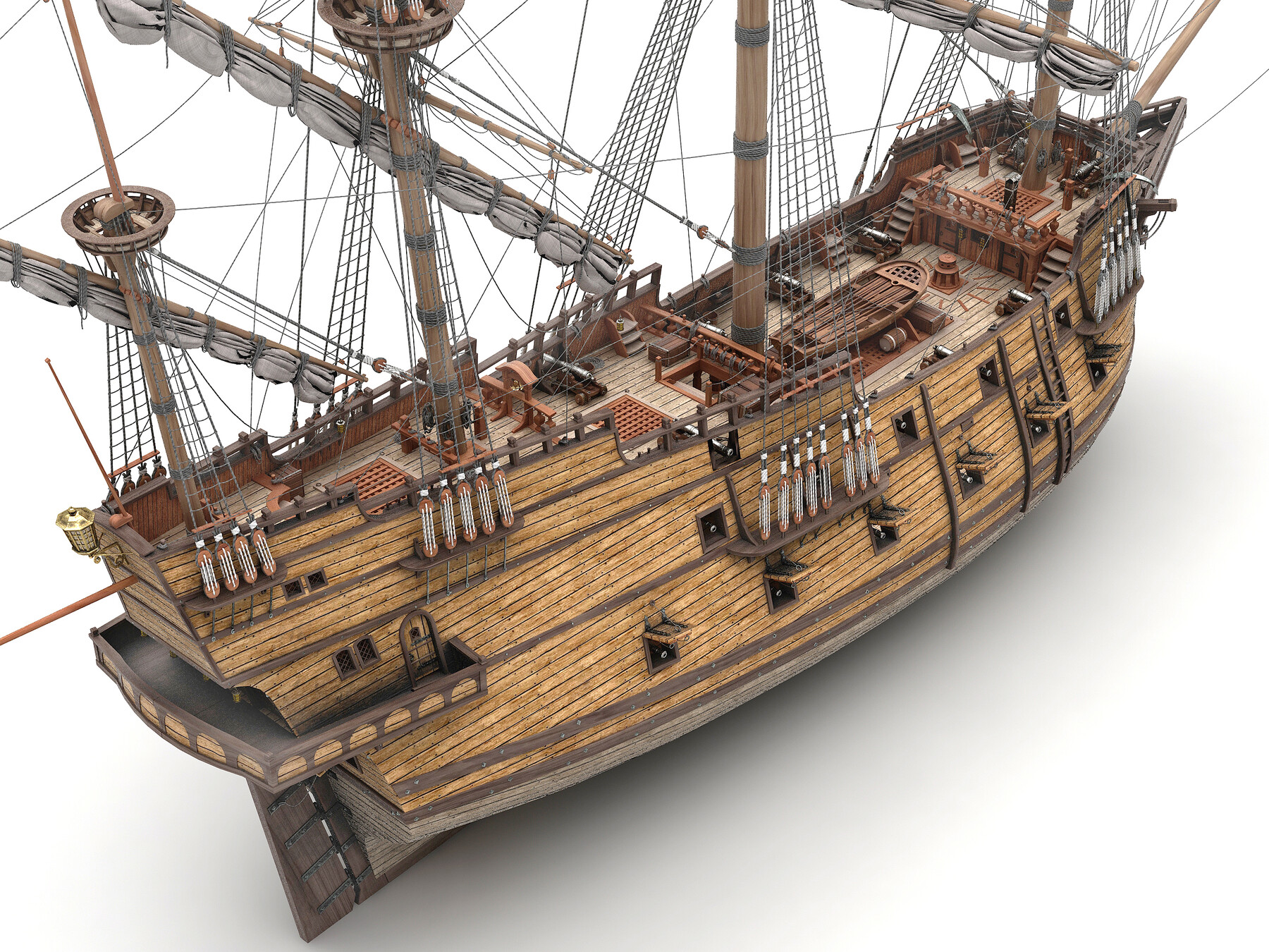 ArtStation - This 3D Galleon includes a fully detailed interior 01 ...