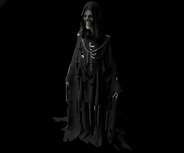 ArtStation - Sceleton in ragged cloth with chains | Game Assets