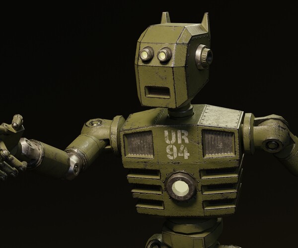 ArtStation - Mechanical Robot in Steampunk style Low-poly 3D model ...