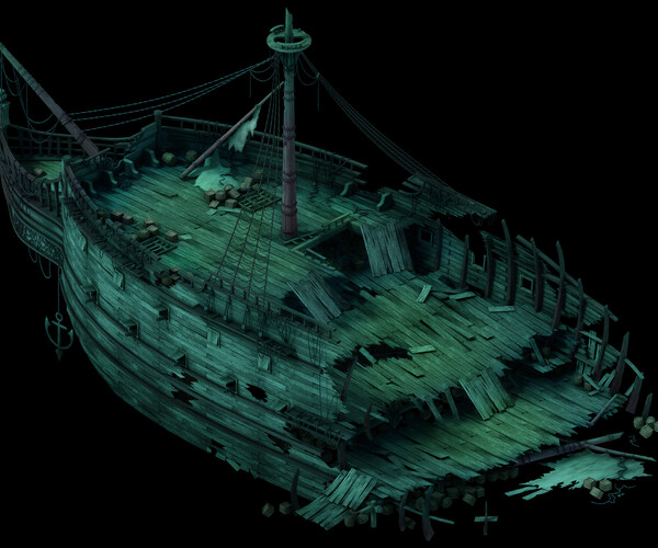 ArtStation - Shipwreck - Wreck Wreck 01 | Game Assets