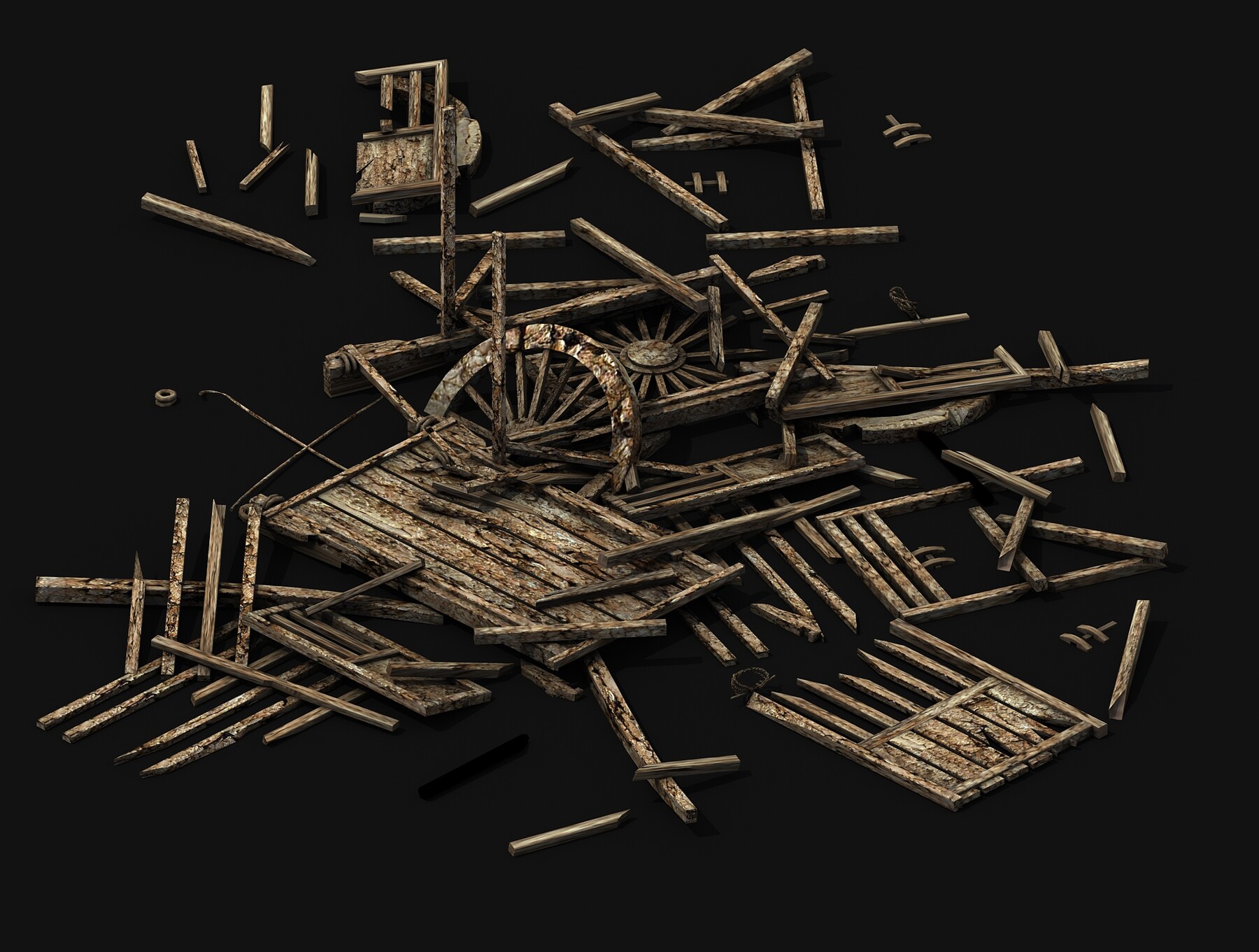 ArtStation - Elf Mountain - Broken - Chariot 02 | Game Assets