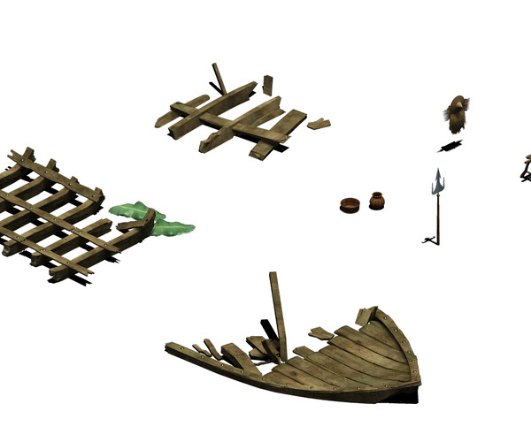 ArtStation - Fishing Village - Broken Ship - Fishnet Accessories | Game ...