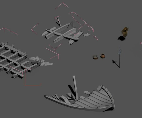 ArtStation - Fishing Village - Broken Ship - Fishnet Accessories | Game ...