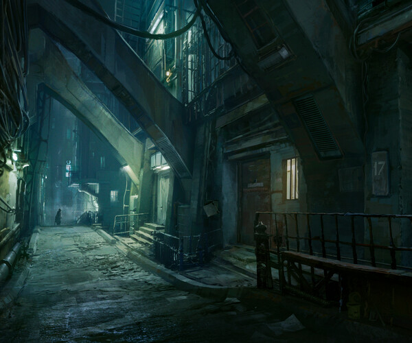 ArtStation - FREE PSD Night street | Artworks