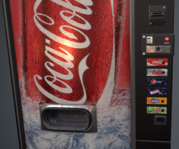 ArtStation - the vending machine - lowpoly game asset - 2k maps pbr ...