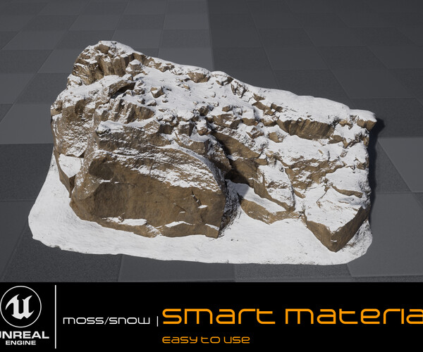 ArtStation - unrealengine Smart material | moss&snow | Game Assets