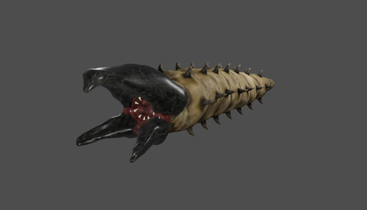 ArtStation - Giant Worm Monster - Verme Monstro Low-poly 3D model ...