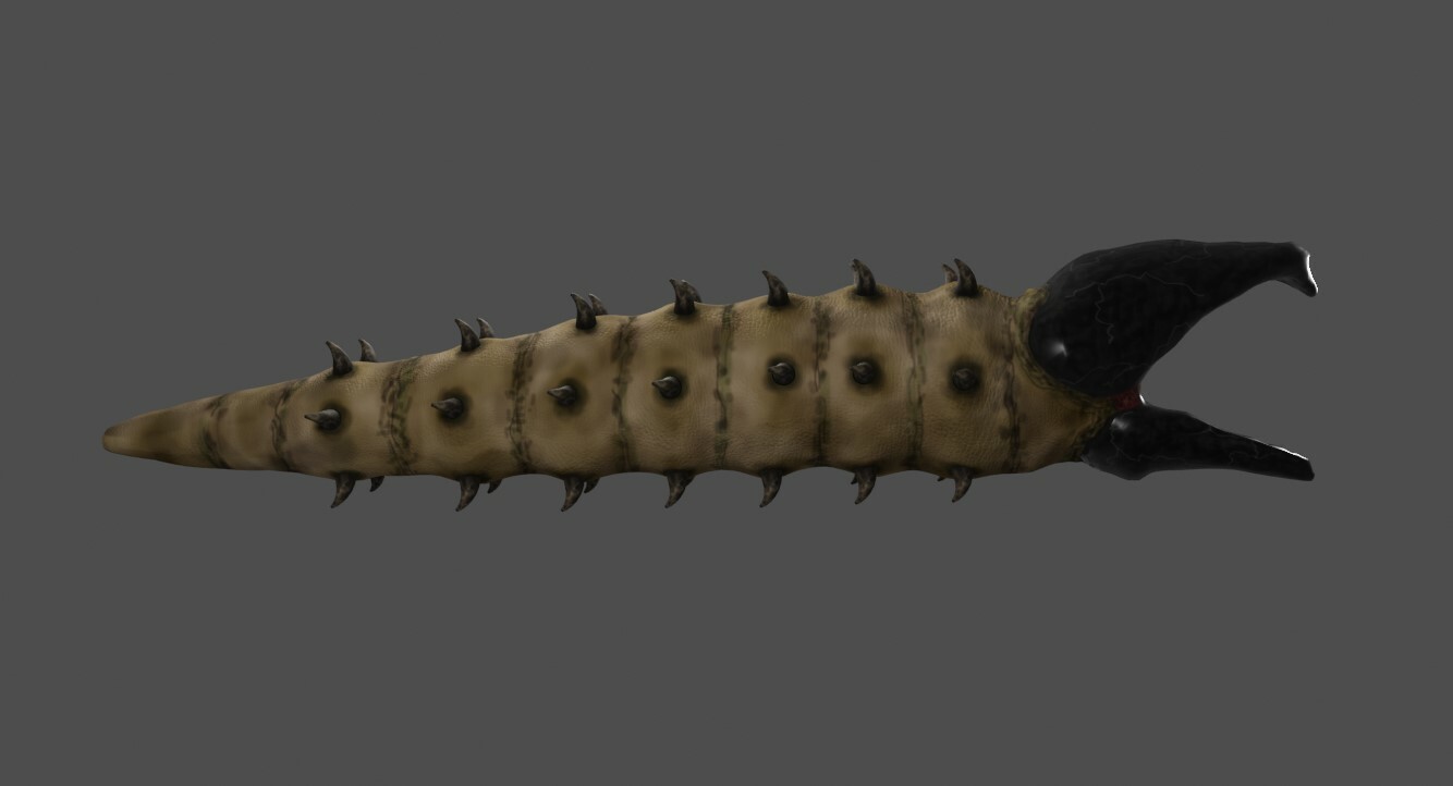 ArtStation - Giant Worm Monster - Verme Monstro Low-poly 3D model ...
